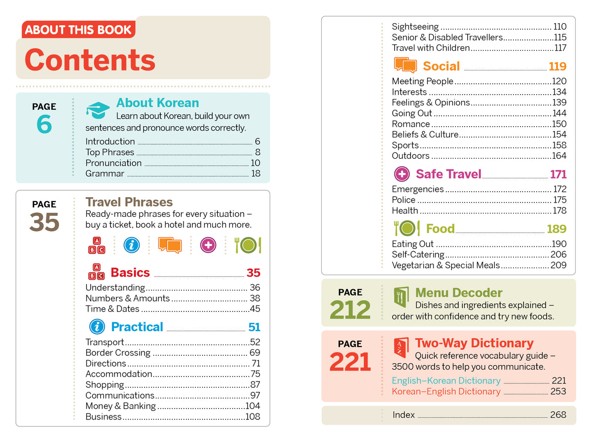 Korean Phrasebook & Dictionary - Book